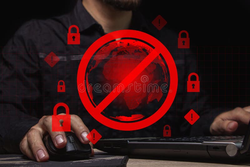 Closing Access To Information on the Internet. Access Limitation Stock ...