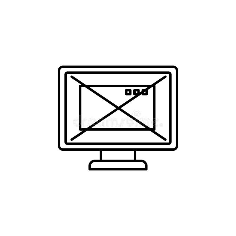 Closing the Browser in the Monitor Icon. Element of Cyber Security Icon ...