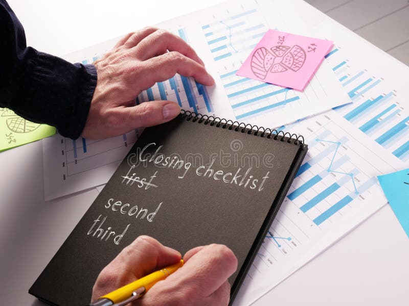 Closing Checklist is Shown on the Conceptual Photo Using the Text Stock ...