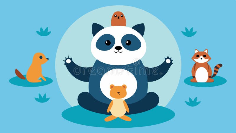 Closing Circle the Panda Stands in the Center of a Circle of Animals at ...