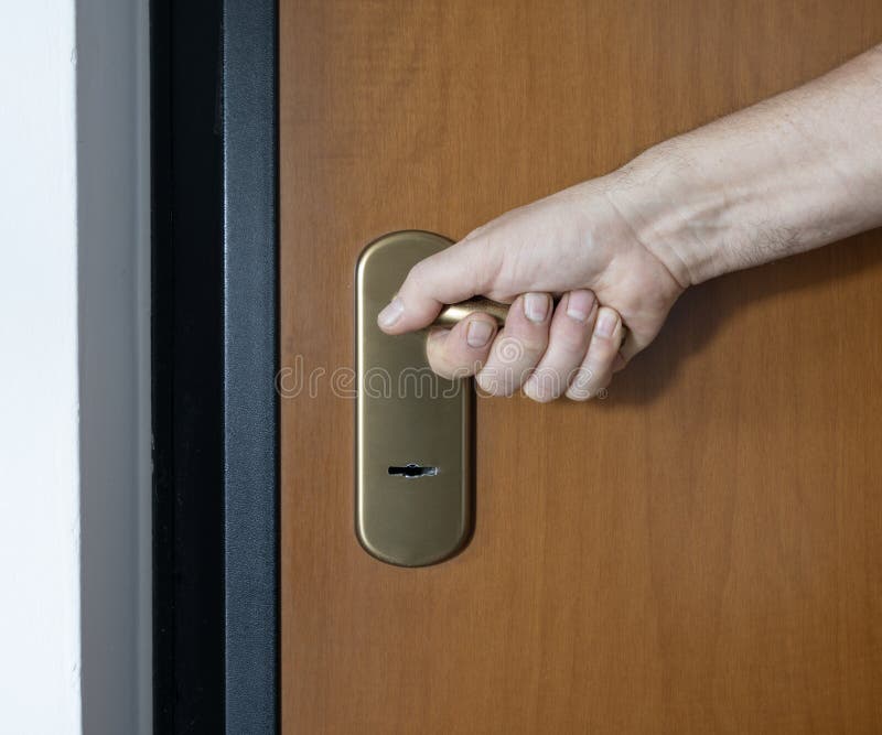 Closing a door stock image. Image of closeup, comfortable - 335121397