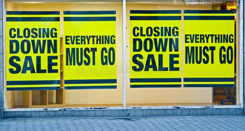 Closing Down stock image. Image of bankruptcy, window - 20644873