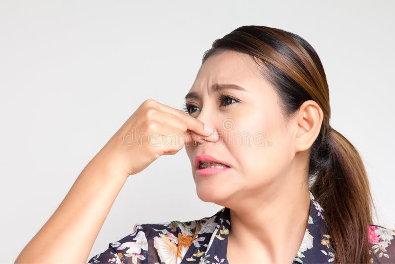 Closing her nose stock image. Image of rotten, refuse - 73691389