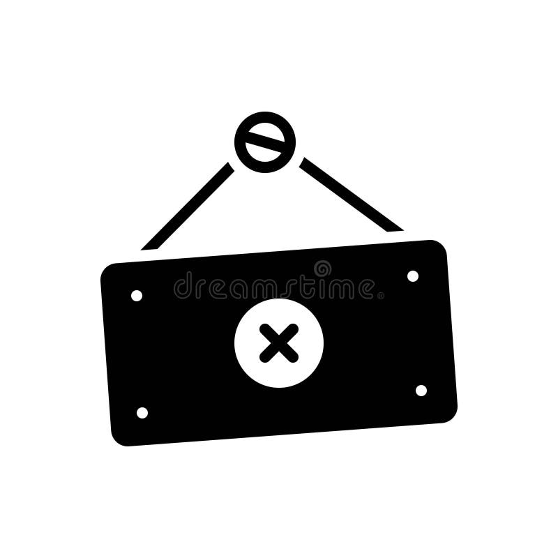 Black Solid Icon for Closing, Banner and Close Stock Vector ...