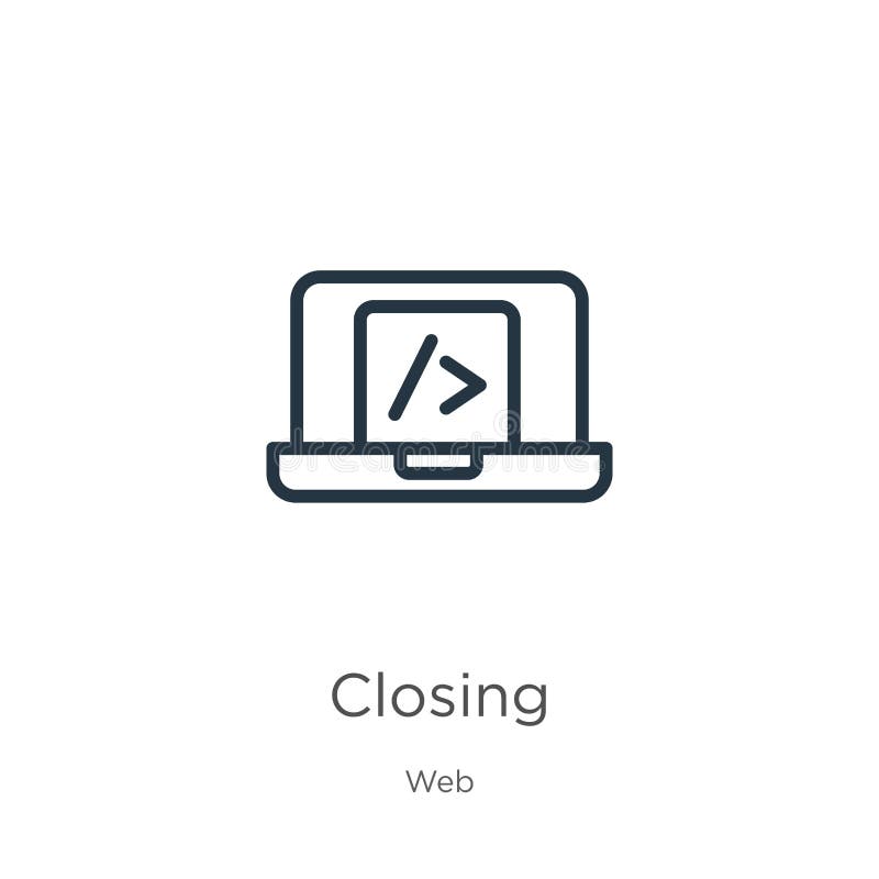 Outline Closing Vector Icon. Isolated Black Simple Line Element ...