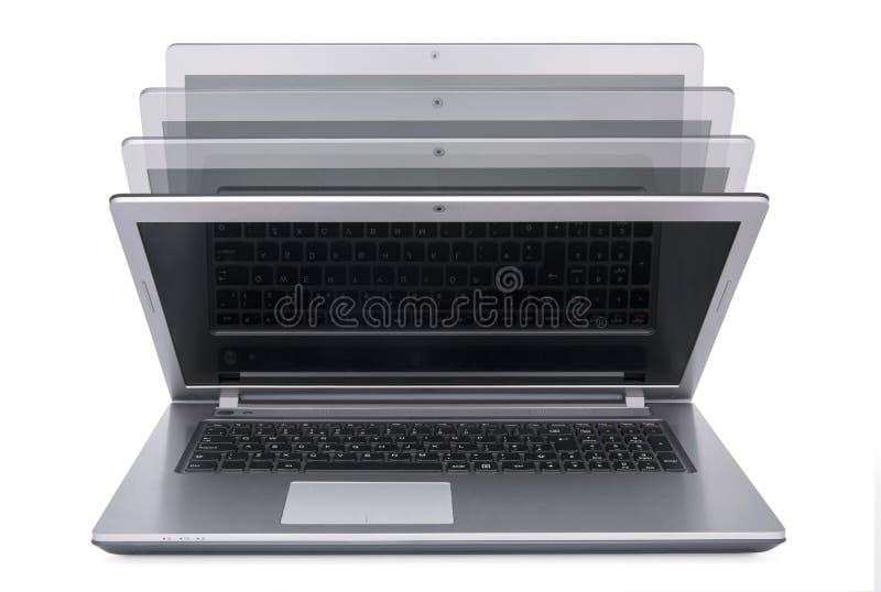 Man Closing Laptop and Leaving Cafe Terrace Stock Image - Image of ...