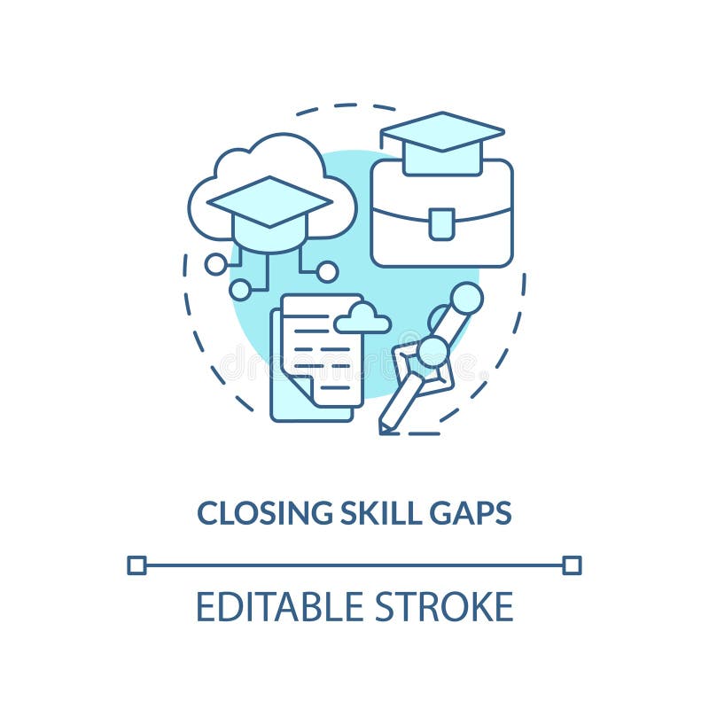 Closing Skill Gaps Gradient Concept Editable Icon Stock Vector ...