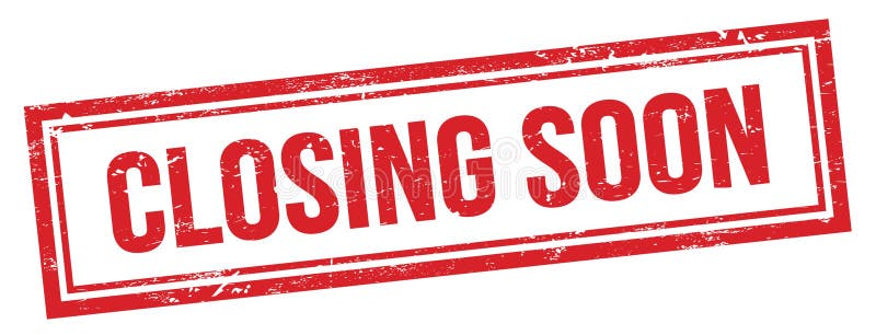 CLOSING SOON Text on Black Red Sticker Stamp Stock Illustration ...