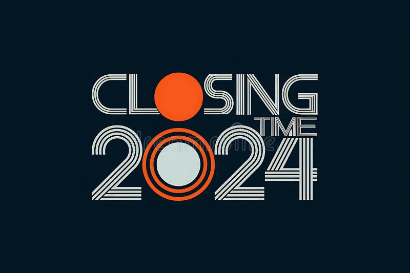 Closing Time Two Thousand Twenty Four Design Stock Illustration ...