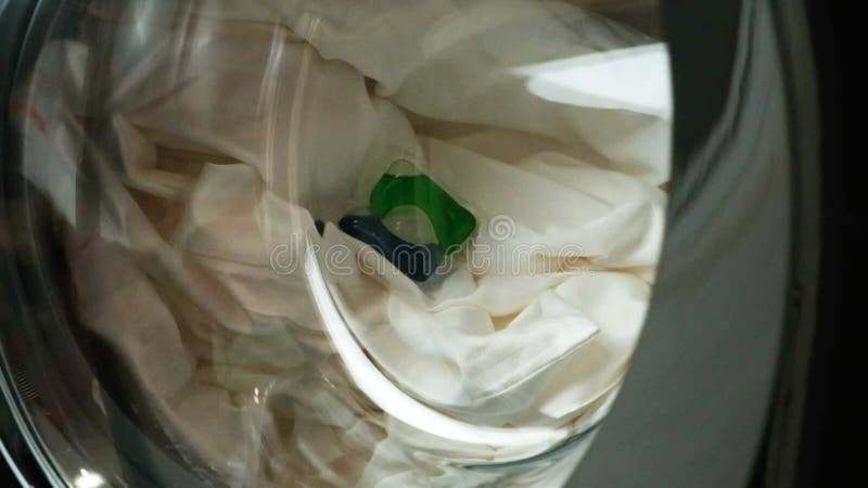 Closing the Washing Machine Door with Wash Capsule Inside Stock Video ...