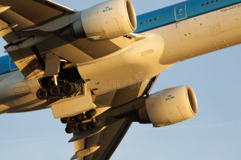 Closupphoto of a Klm Jet Engine Editorial Stock Photo - Image of ...