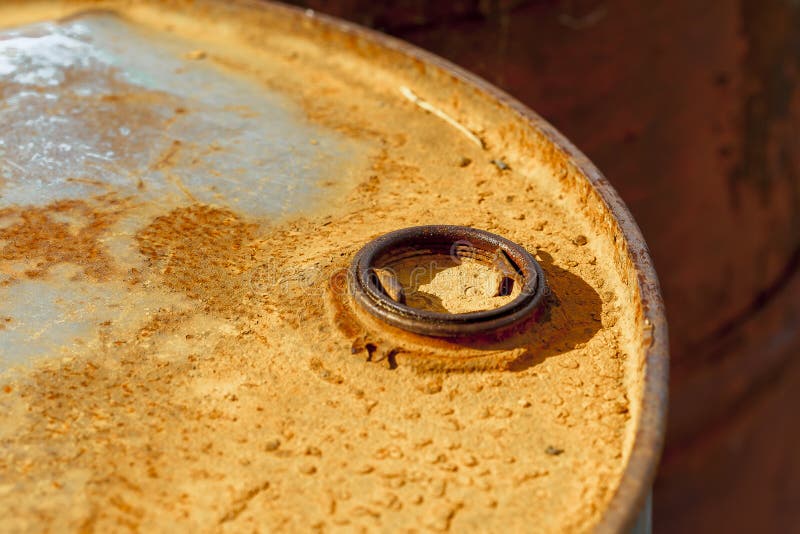 Closure of the Barrel, Rusty Barrel Lid. Stock Image - Image of ecology ...
