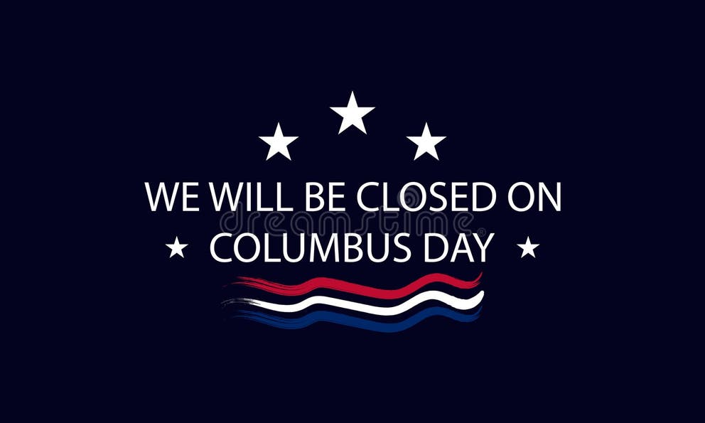 Closure for Columbus Day with Flag Illustration Stock Vector ...