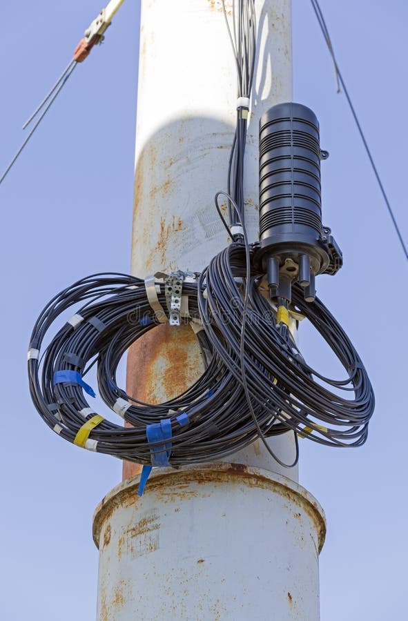 Closure Optical Fiber with Cable Stock Photo - Image of optic, network ...