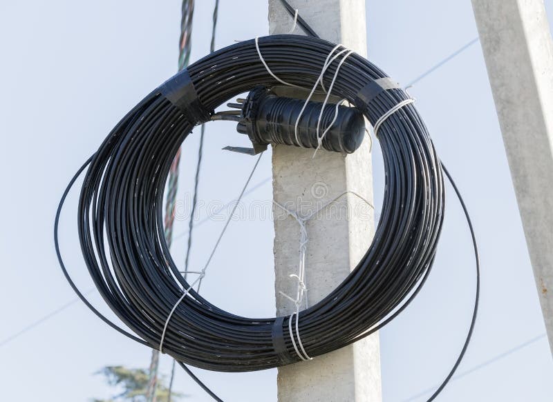 Closure Optical Fiber with Cable Stock Photo - Image of optic, network ...