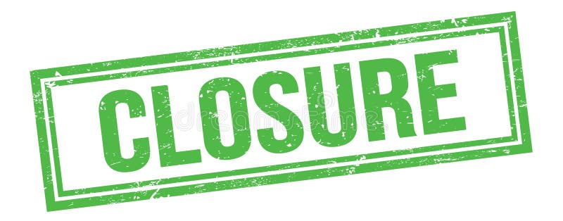 CLOSURE Text on Green Grungy Vintage Stamp Stock Illustration ...