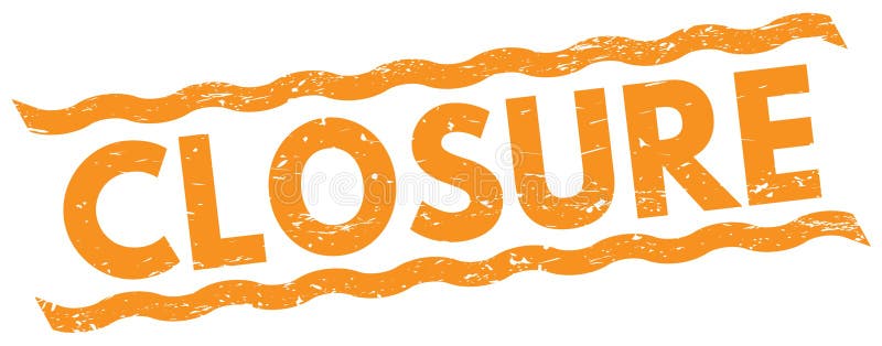 CLOSURE Text on Orange Lines Stamp Sign Stock Illustration ...