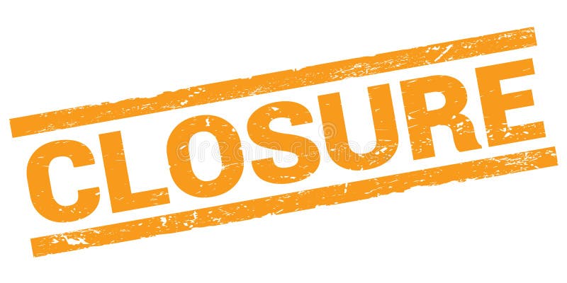 CLOSURE Text on Orange Rectangle Stamp Sign Stock Illustration ...