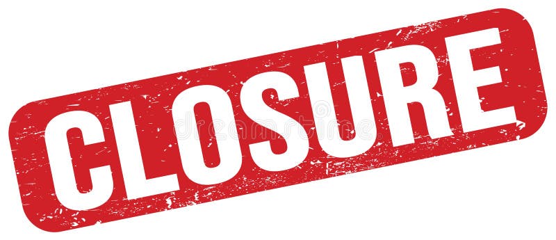 CLOSURE Text on Red Grungy Stamp Sign Stock Illustration - Illustration ...