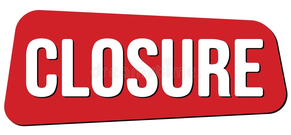 CLOSURE Text on Red Trapeze Stamp Sign Stock Illustration ...