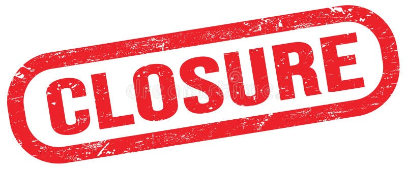 CLOSURE, Text Written on Red Stamp Sign Stock Illustration ...