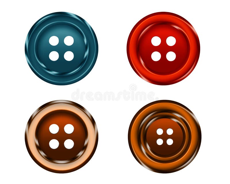 Set of Realistic Clothing Buttons Stock Vector - Illustration of design ...