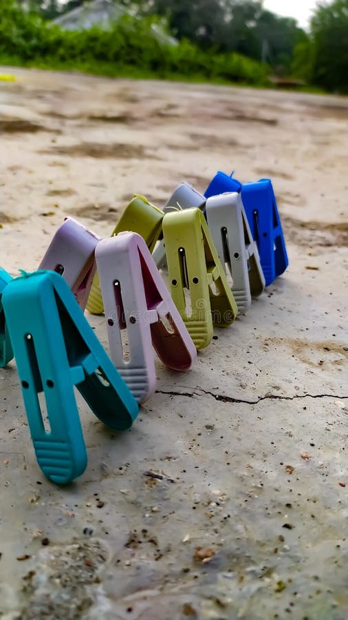 Cloth Clips Colorful Multiple Colours Clothes Clips Stock Image - Image ...