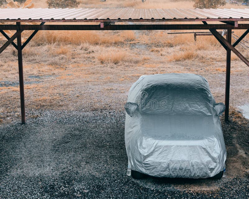 The Cloth Covered Car is in the Garage Stock Image - Image of ...