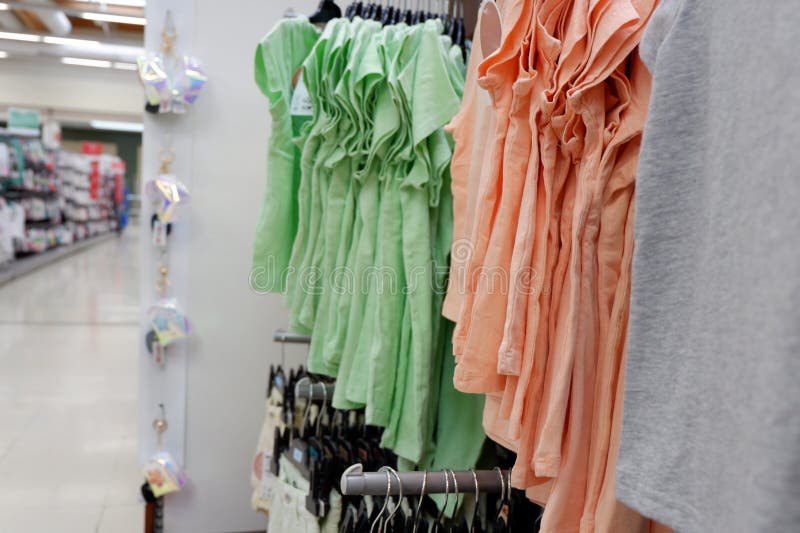 Cloth on Display of Mass Market Store Stock Image - Image of boutique ...