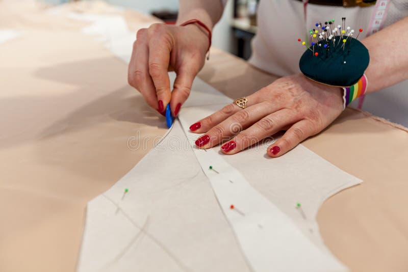 Cloth, Hands, Sewing, Design Stock Photo - Image of girl, dressmaker ...