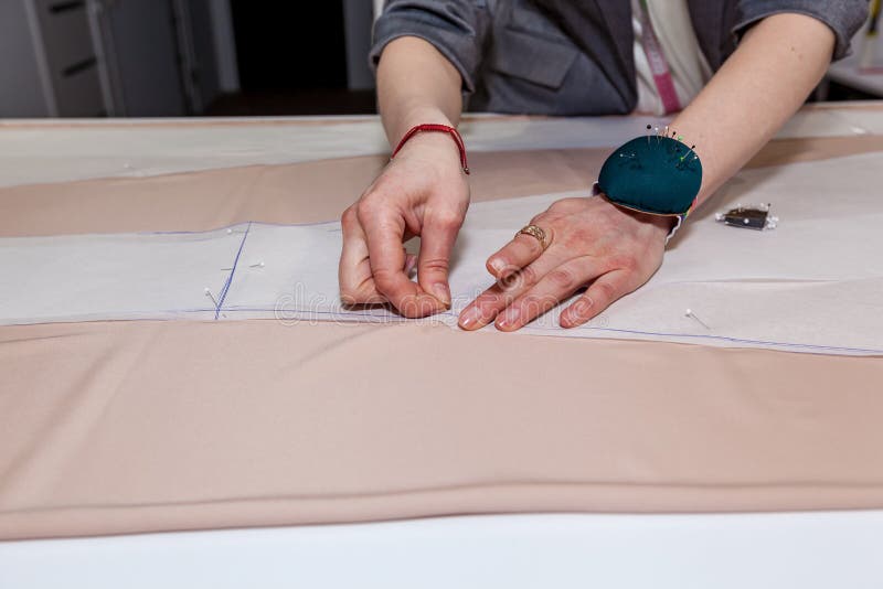 Cloth, Hands, Sewing, Design Stock Photo - Image of business, fashion ...
