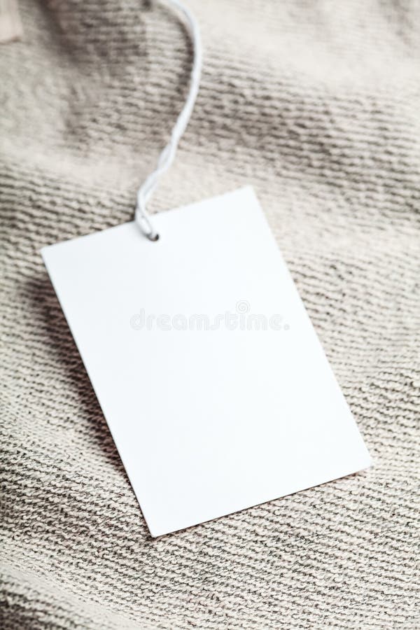 Cloth Label Blank Whie Mockup Stock Image - Image of information, label ...