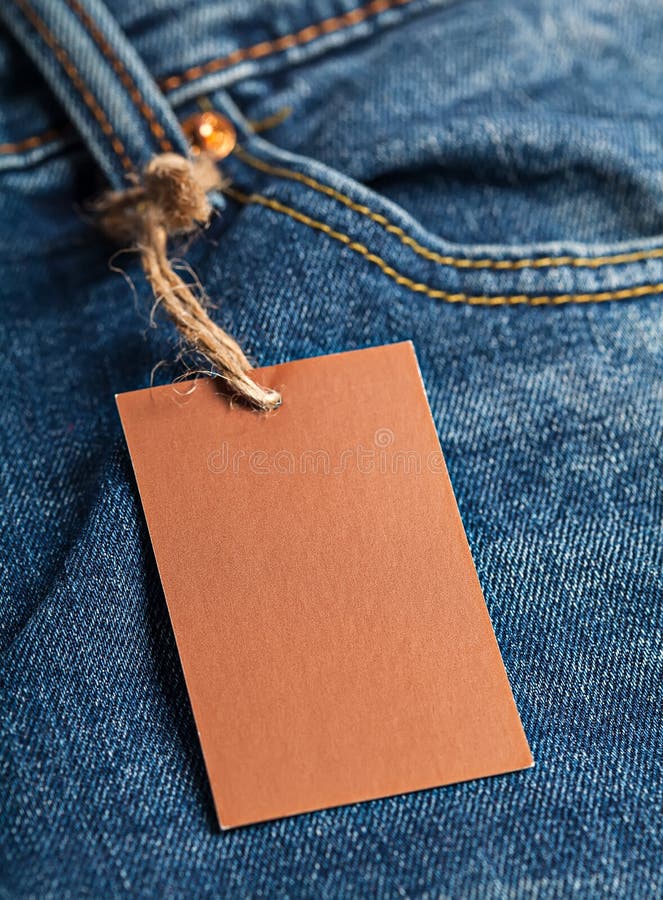 Cloth Label Tag Blank Mockup Stock Image - Image of jeans, empty: 50414217