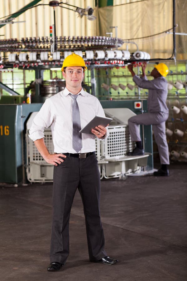 Factory manager stock image. Image of helmet, engineer - 22991477