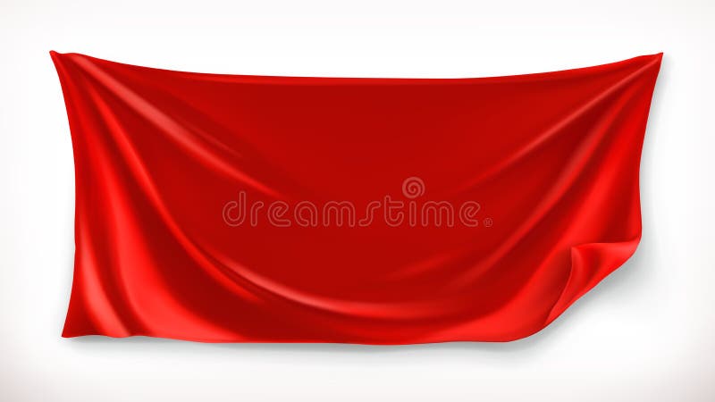 Cloth. Red Banner. 3d Vector Stock Vector - Illustration of event ...