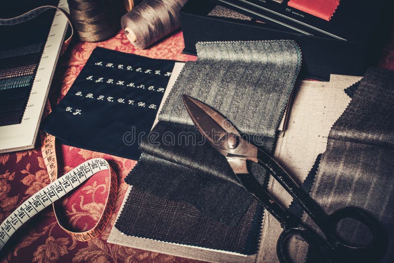 Cloth Samples for Tailoring Stock Photo - Image of idea, scissors: 47003482