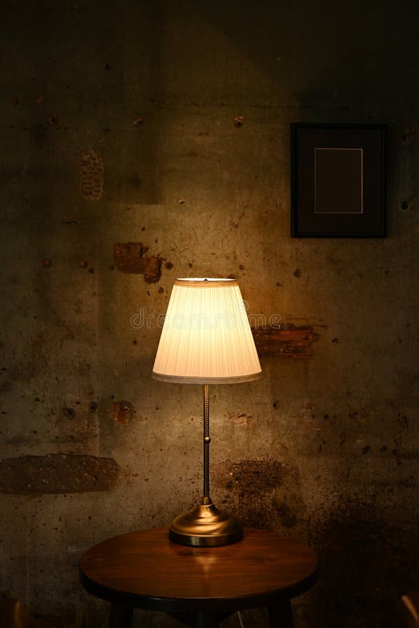 Cloth Table Lamp in the Vintage Style Living Room Stock Photo - Image ...