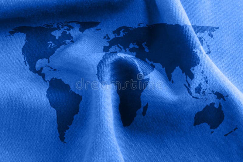 Cloth Texture with World Map Stock Photo - Image of wallpaper, wave ...