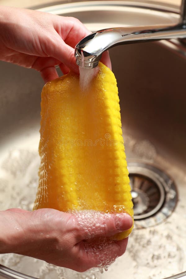 Cloth under running water stock image. Image of washbowl - 16294269