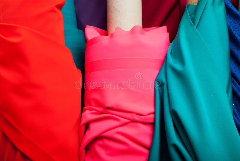 Cloth of Various Colours on the Market Stock Photo - Image of life ...