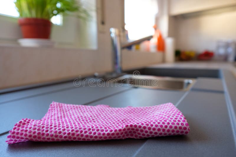 Cloth on a Wash Basin with Focus on Foreground Stock Image - Image of ...