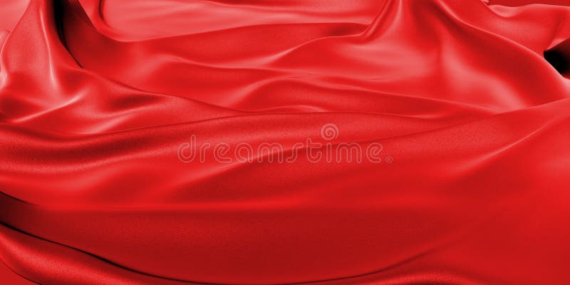 Cloth Wavy Abstract Color Fabric Background. 3D Rendering. Cloth Red ...
