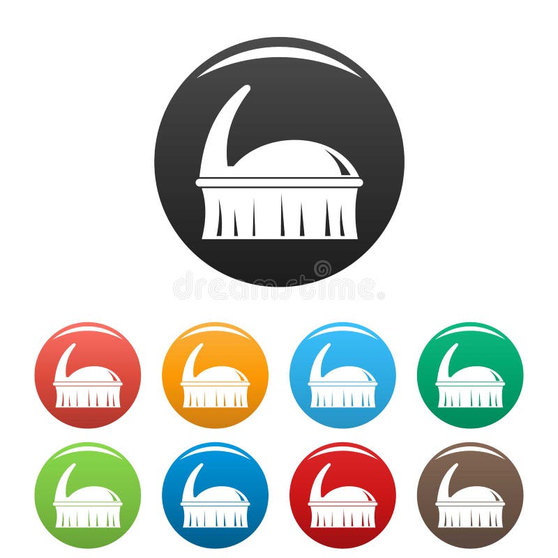 Clothes Brush Icons Set Color Stock Vector - Illustration of clean ...