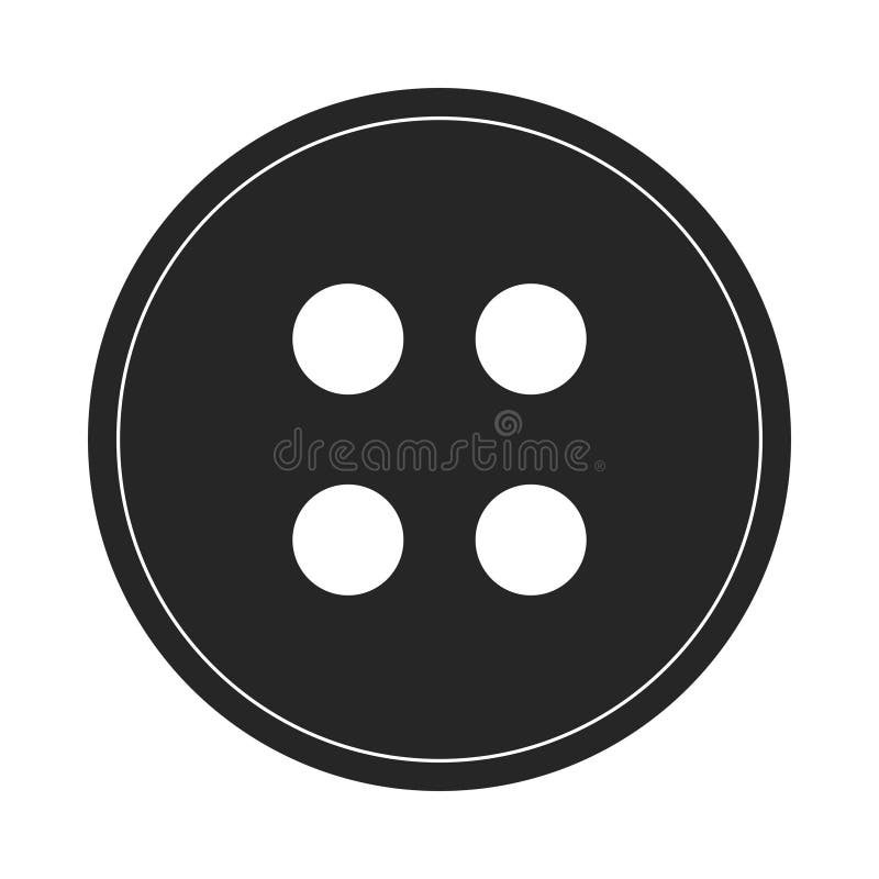 Clothes Button Icon Silhouette Vector Stock Vector - Illustration of ...