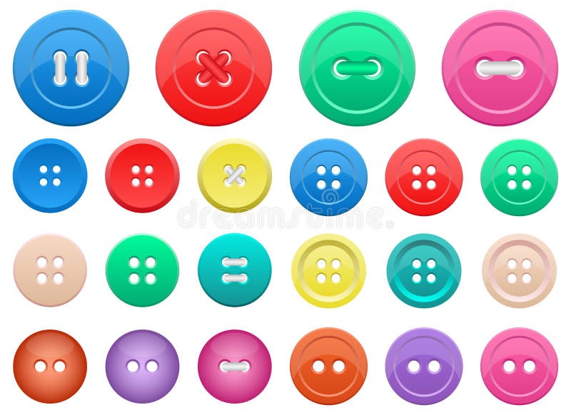 Clothes Button Set Vector Design Illustration Isolated on White ...