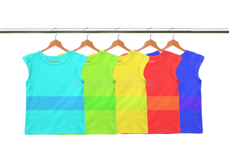 Clothes on Circle Hanger Isolated on White Stock Photo - Image of ...