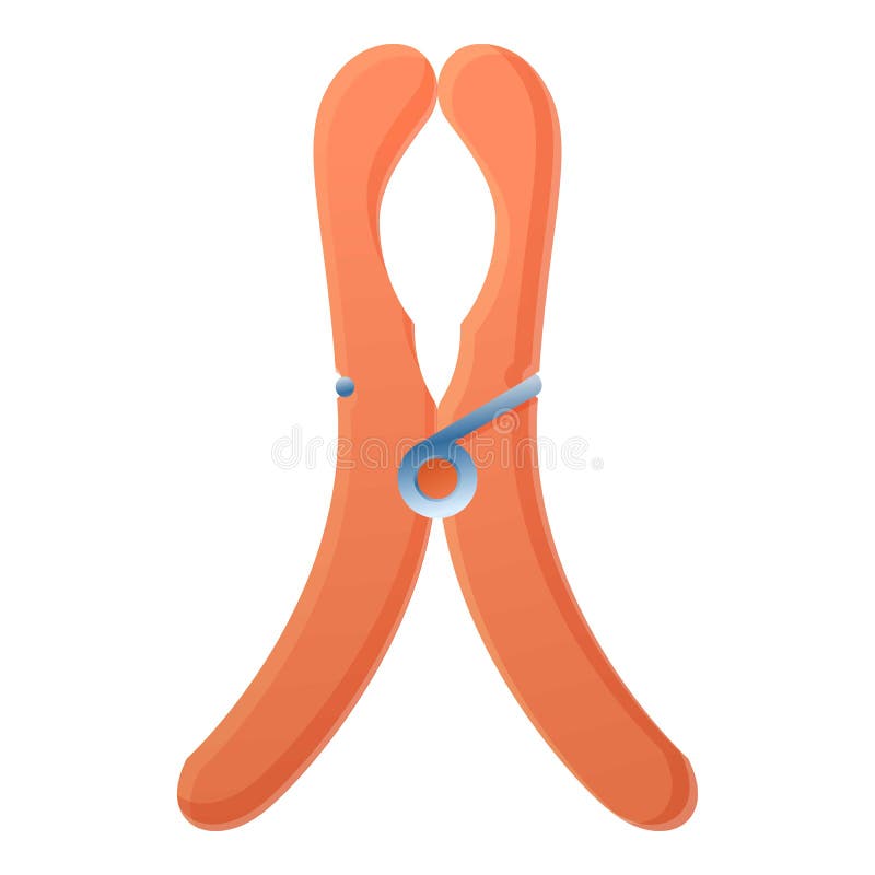 Clothes Clamp Icon, Cartoon Style Stock Vector - Illustration of ...