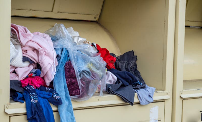 Clothes Container is Full of Clothes Stock Photo - Image of clean ...