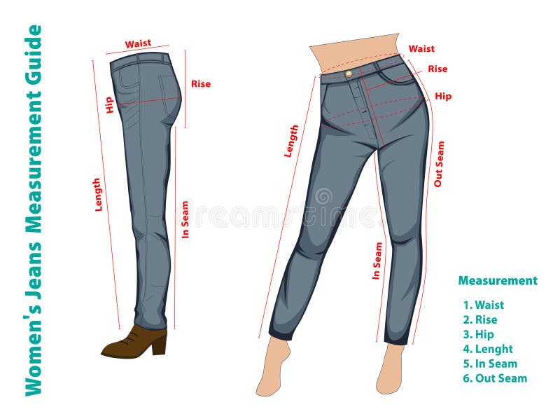 Jeans Measurement Guide Stock Illustrations – 8 Jeans Measurement Guide ...