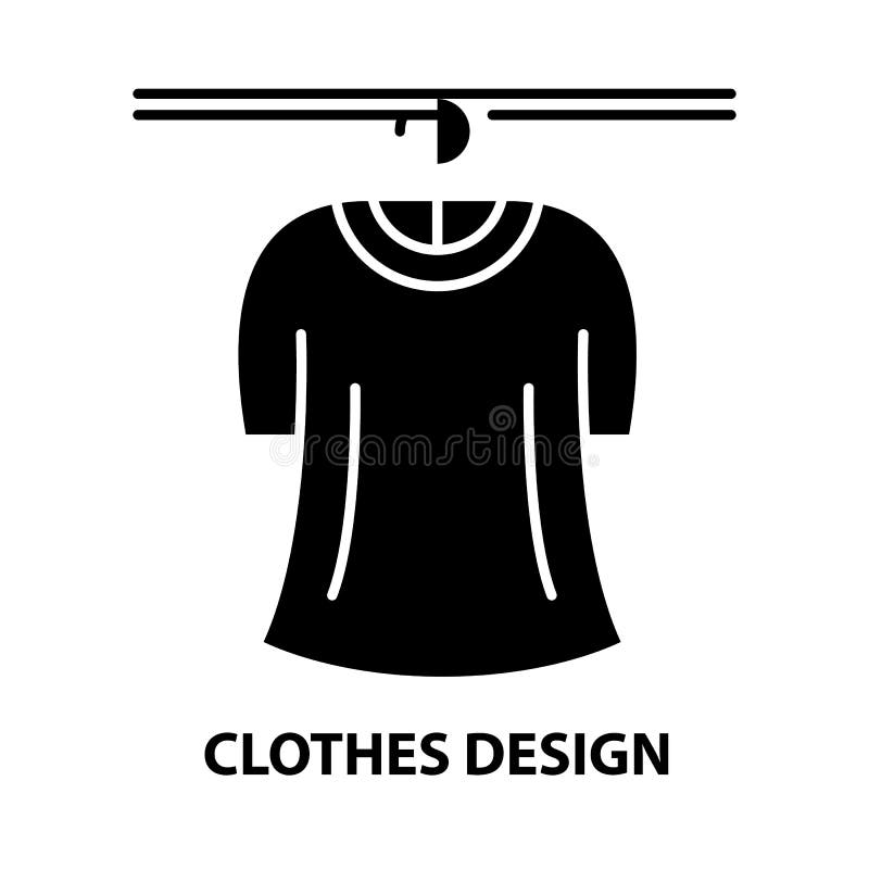 Clothes Design Icon, Black Vector Sign with Editable Strokes, Concept ...
